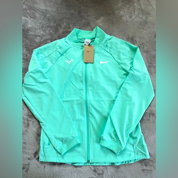 Nike | Sweaters | Nike Drifit Rafa Nadal Mens Tennis Jacket Aqua Blue ...